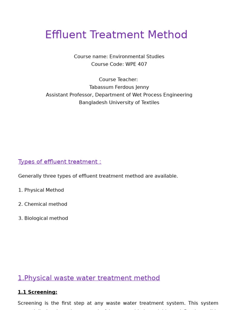 Effluent Treatment Method | PDF | Sewage Treatment | Anaerobic Digestion