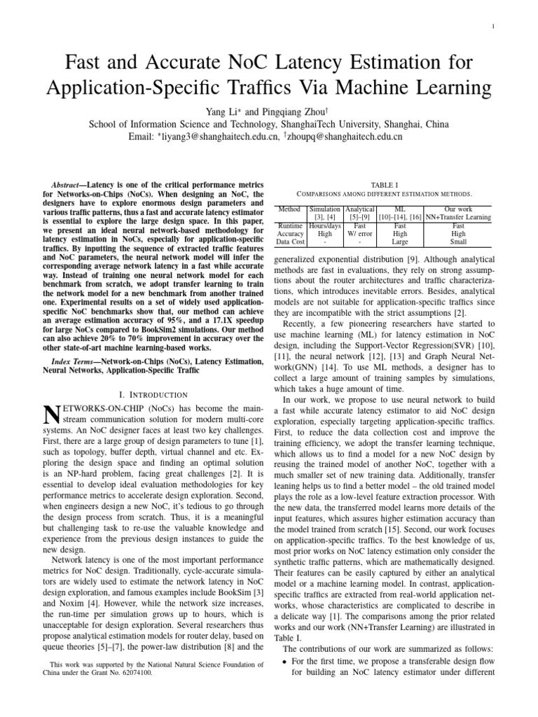 2023-Fast and Accurate NoC Latency Estimation For Application-Specific Traffics Via Machine ...