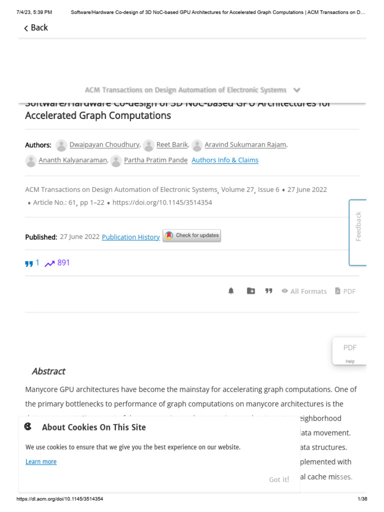 Software/Hardware Co-Design of 3D Noc-Based Gpu Architectures For Accelerated Graph Computations ...