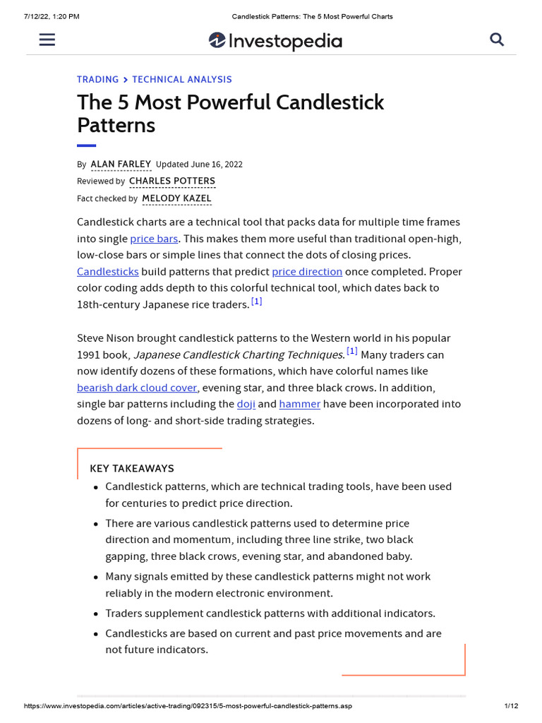 Candlestick Patterns - The 5 Most Powerful Charts | PDF | Technical ...