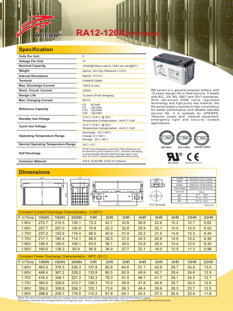 120ah Battery | PDF | Electricity | Galvanic Cells