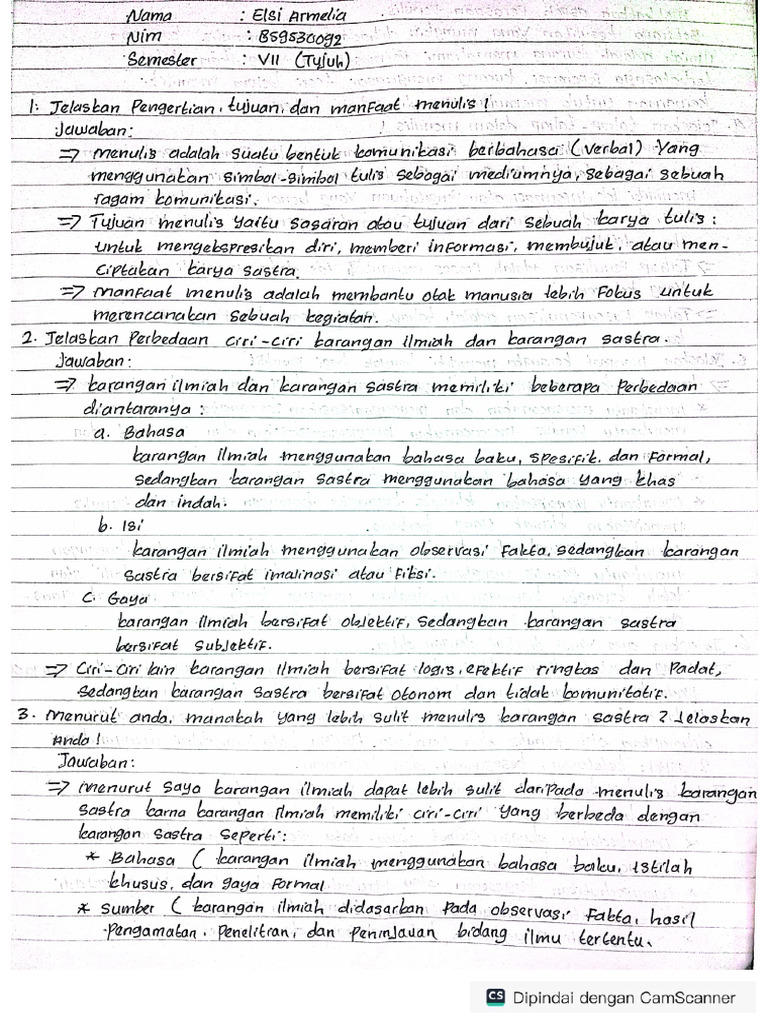 Tugas 1 Keterampilan ELSI ARMELIA 859530092 | PDF