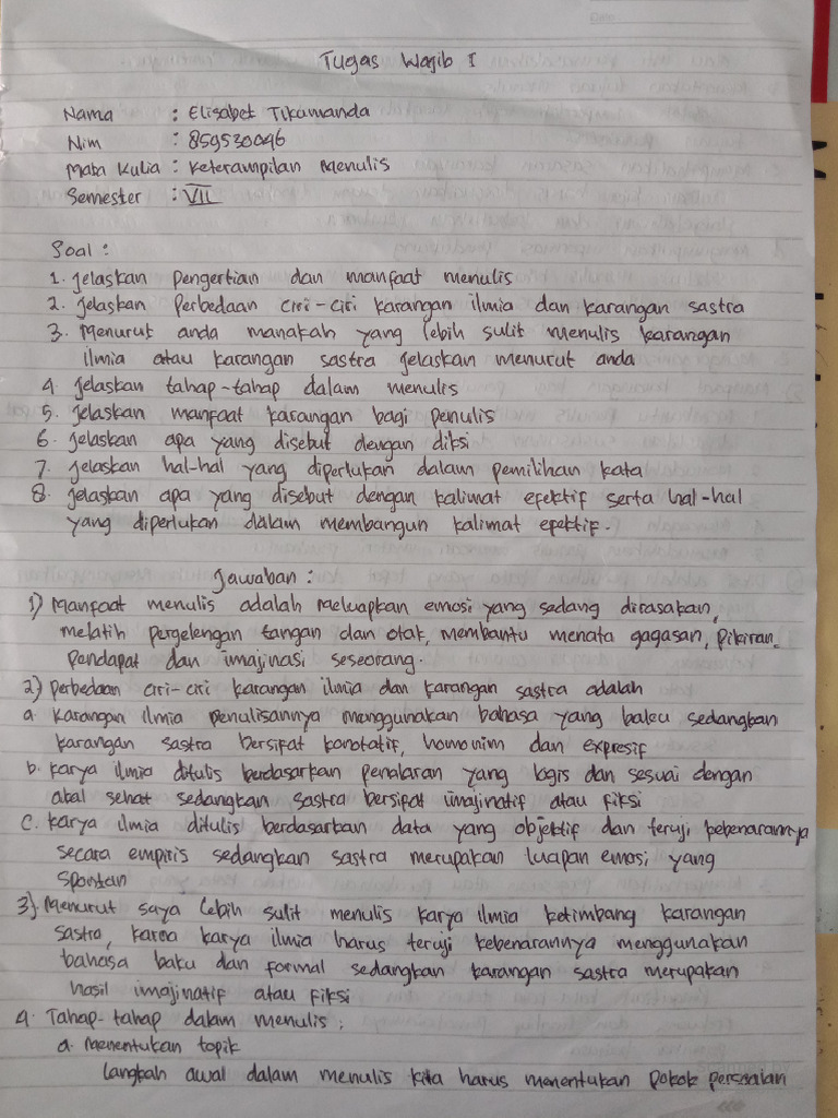 Tugas 1 Keterampilan Menulis | PDF