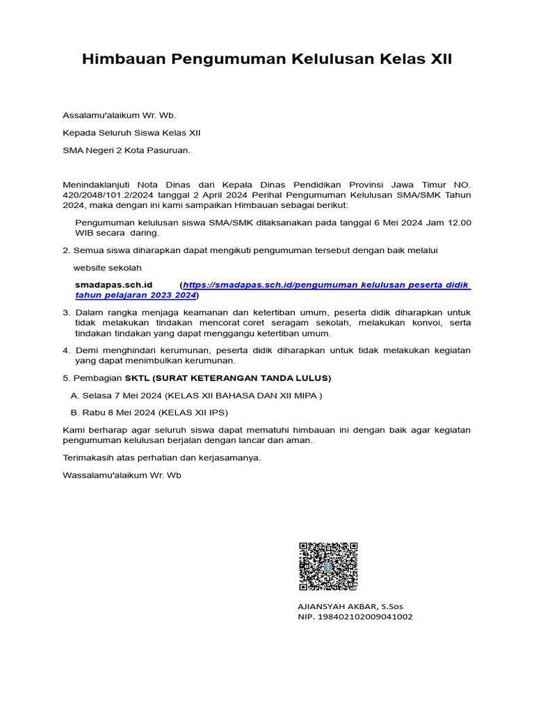 Himbauan KELULUSAN 2024 | PDF