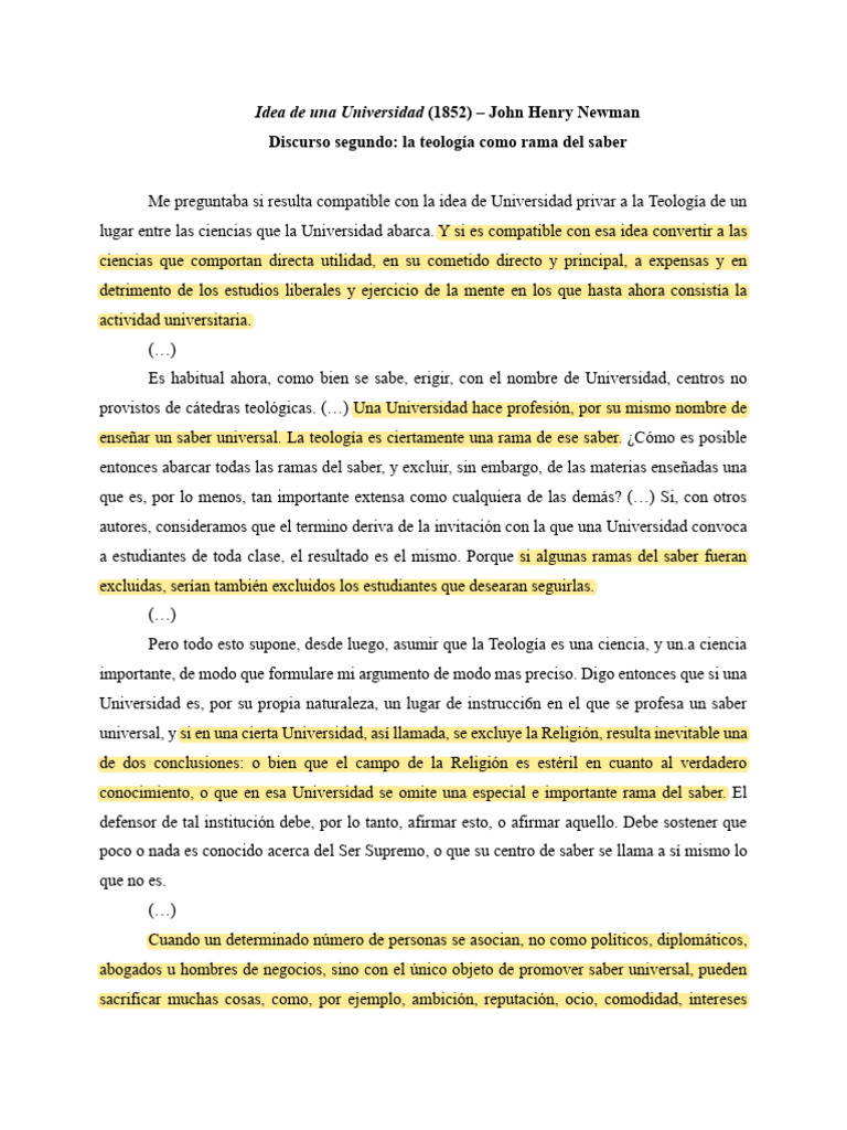 Semana 2 - Selección de Textos - La Teología Como Rama Del Saber (J. H ...