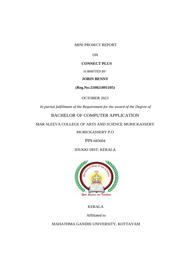 Project Report Connect Plus 1 | PDF | Software | Data Management