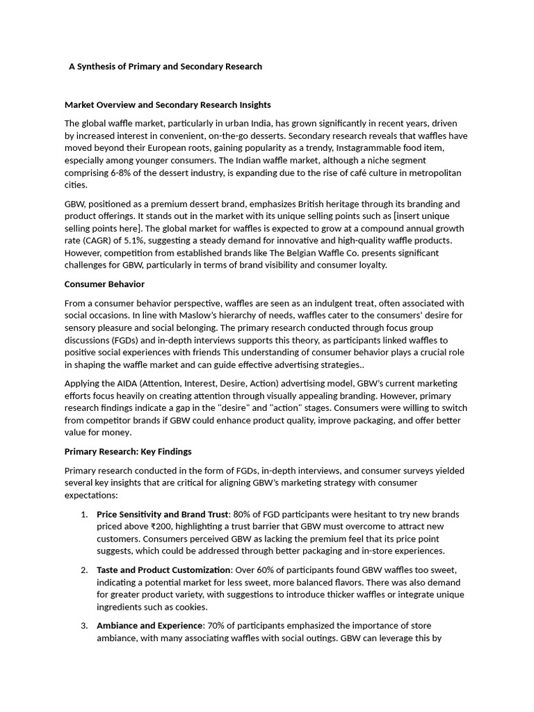 Primary and Secondary Research | PDF | Brand | Consumer Behaviour