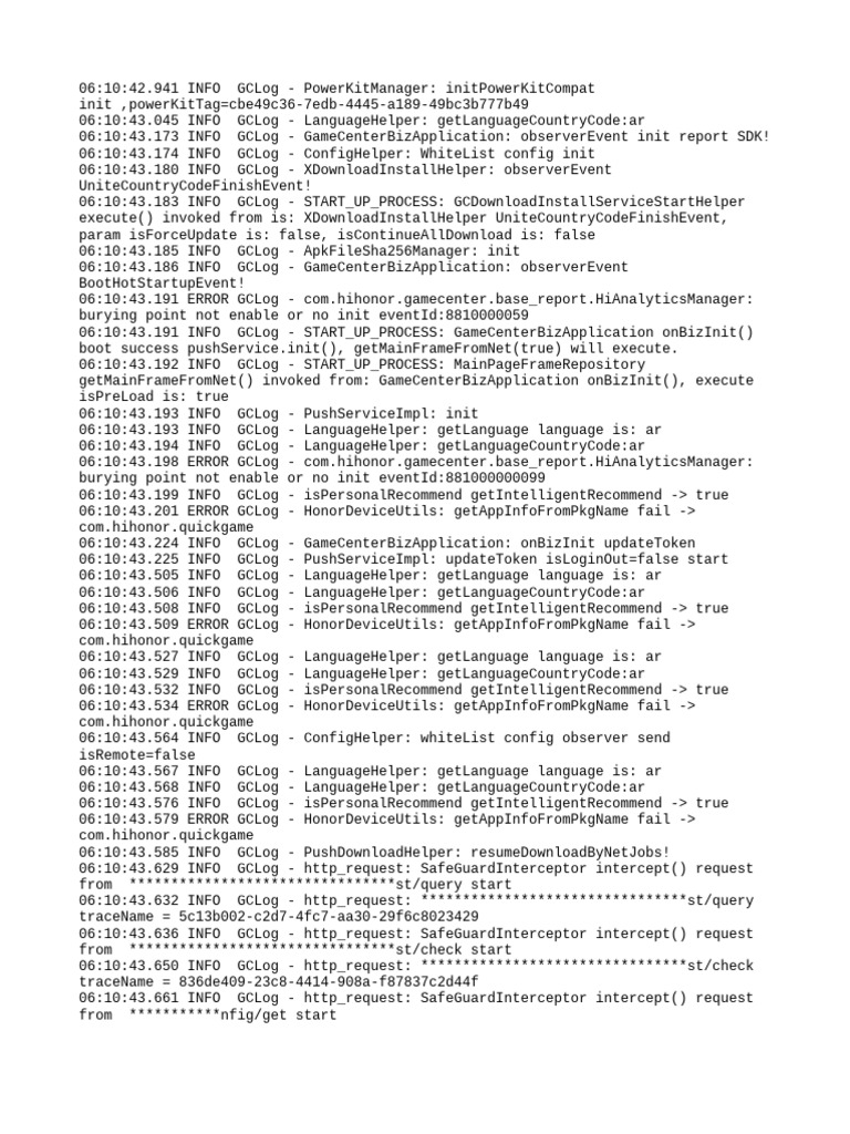 GameCenter Initialization Log Analysis | PDF | Internet Protocols | Computer Architecture