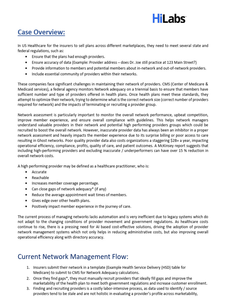 HiLabs Product Caselet - APM - Campus Hiring 2024-25 | PDF HiLabs Product Caselet - APM - Campus Hiring 2024-25 | PDF