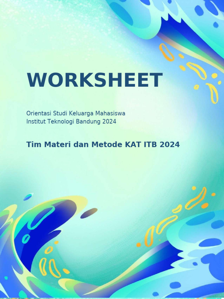 WORKSHEET OSKM ITB 2024 Faris RD | PDF