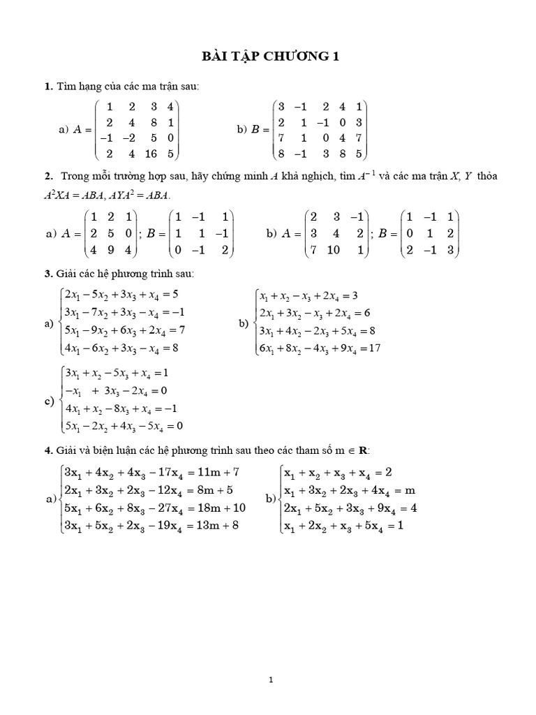 Bai Tap - Chuong 1 | PDF