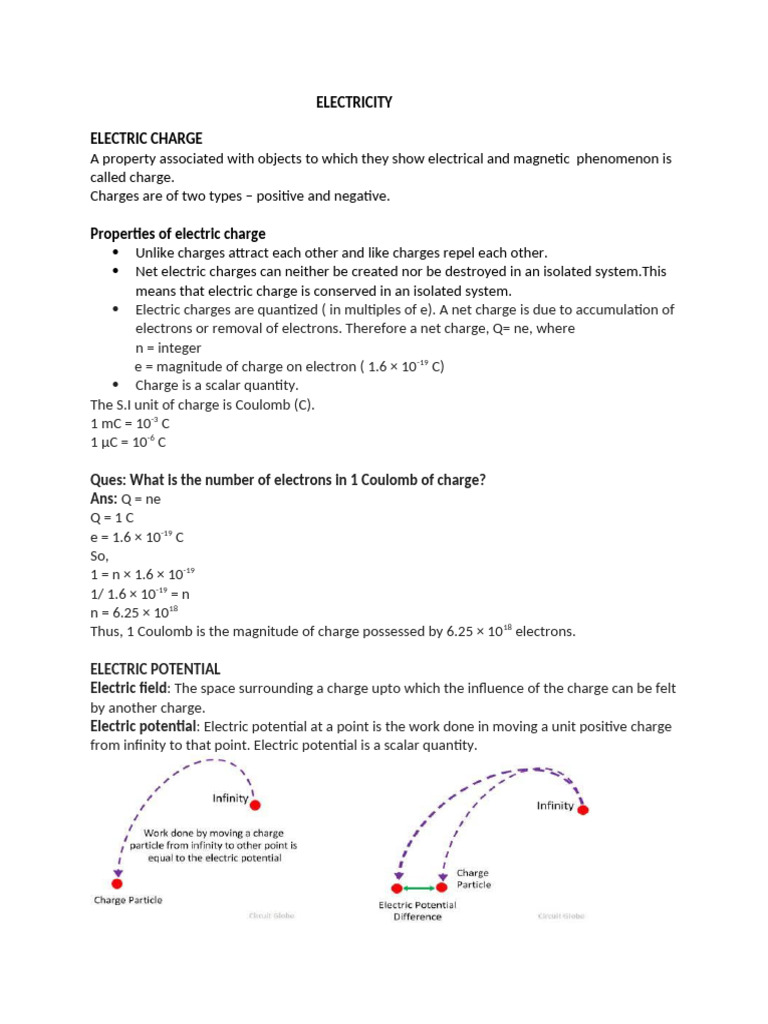 Electricity Electric Charge: Ques: What Is The Number of Electrons in 1 ...