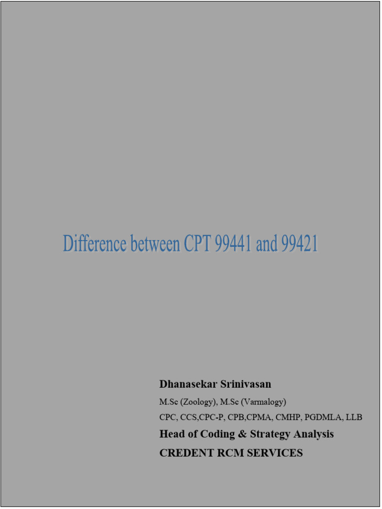 CPT 99441 & 99421 Code Descriptions | PDF | Health Care | Communication