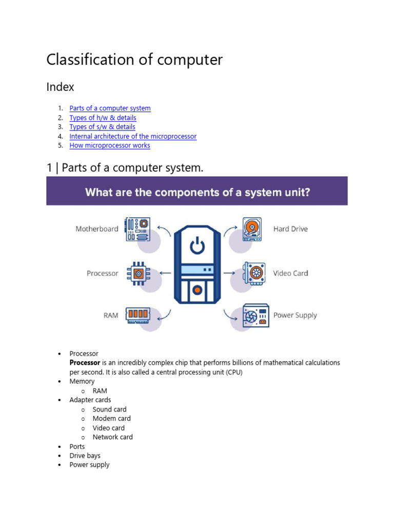 Assignment On Classification of Computer | PDF | Central Processing Unit | Computer Data Storage
