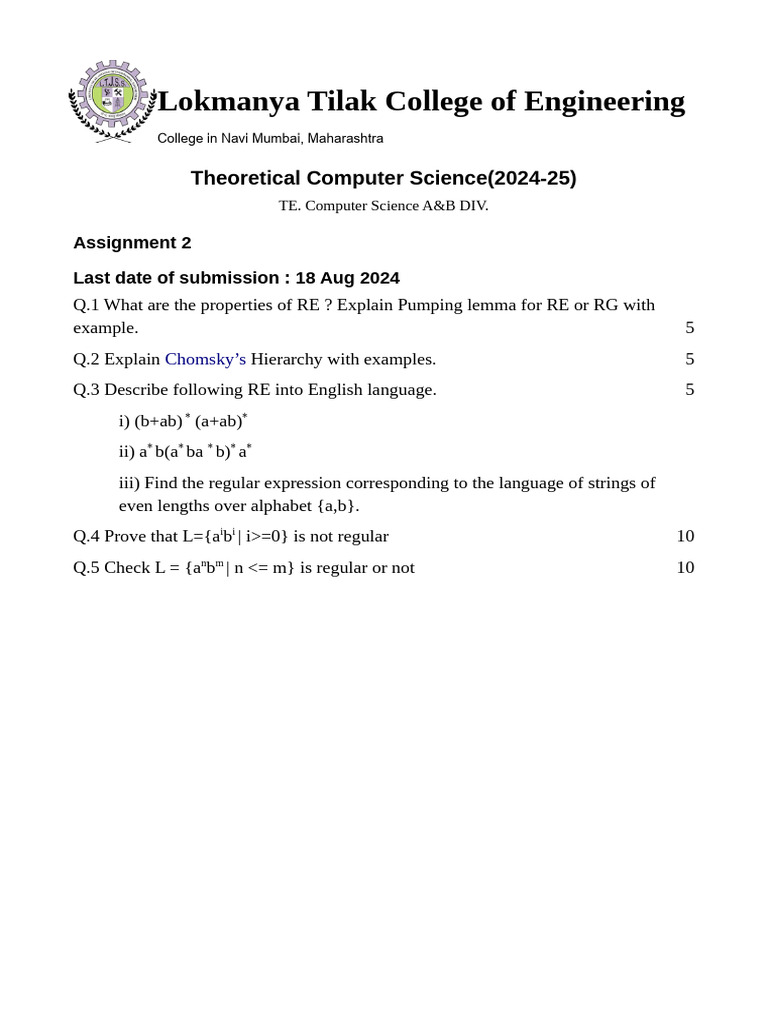 Tcs Assignment2 | PDF