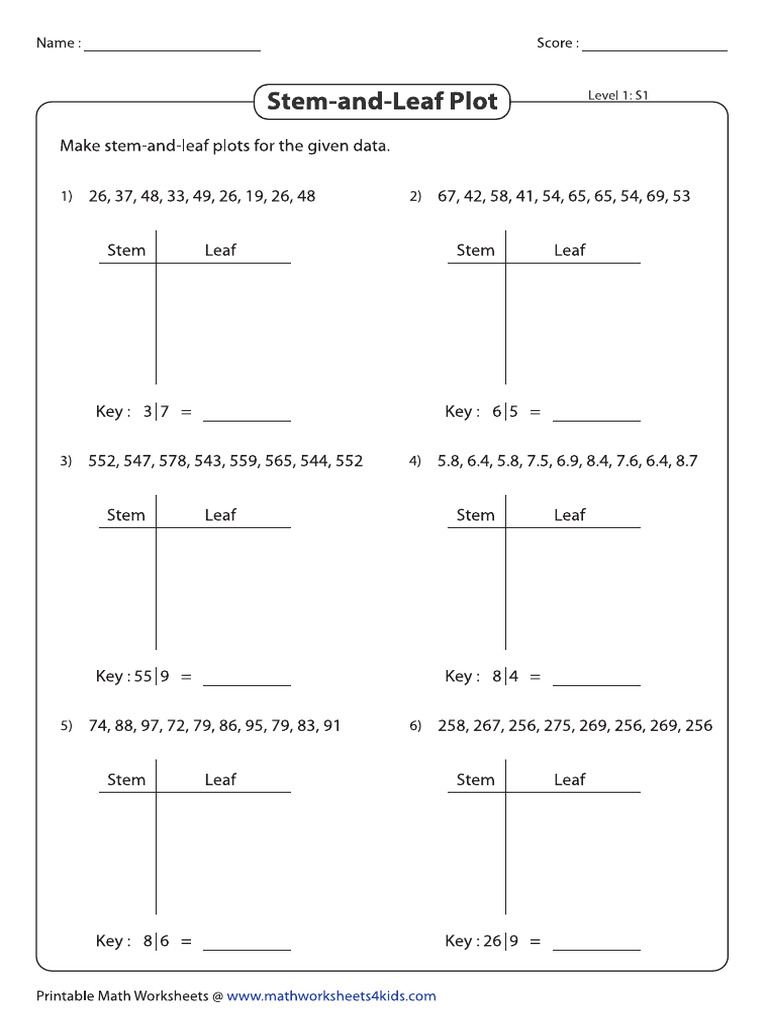 Stem Leaf Level1 1 | PDF