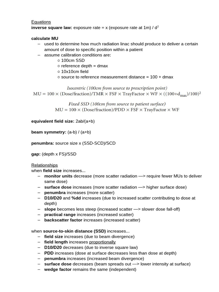 Physics Cheatsheet | PDF | Dosimetry | Forms Of Energy
