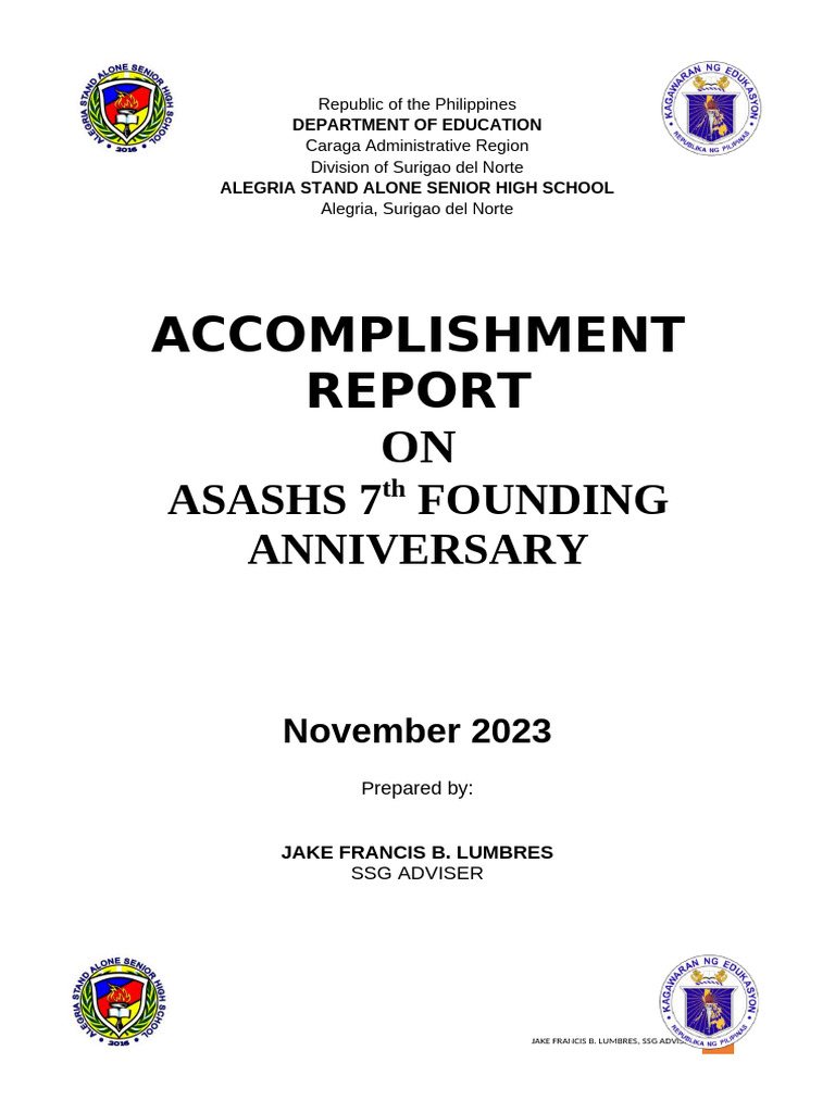 Accomplishment Report | PDF