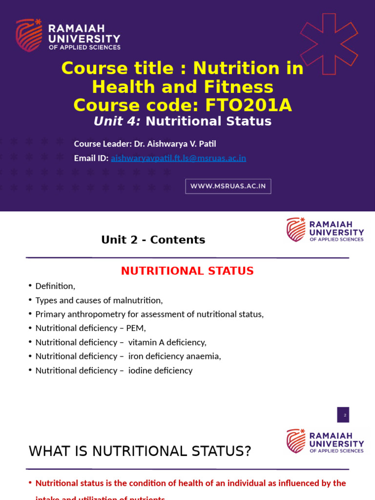 Unit 4-1-Nutritional Status and Nutritional Assessment - FTO201A ...