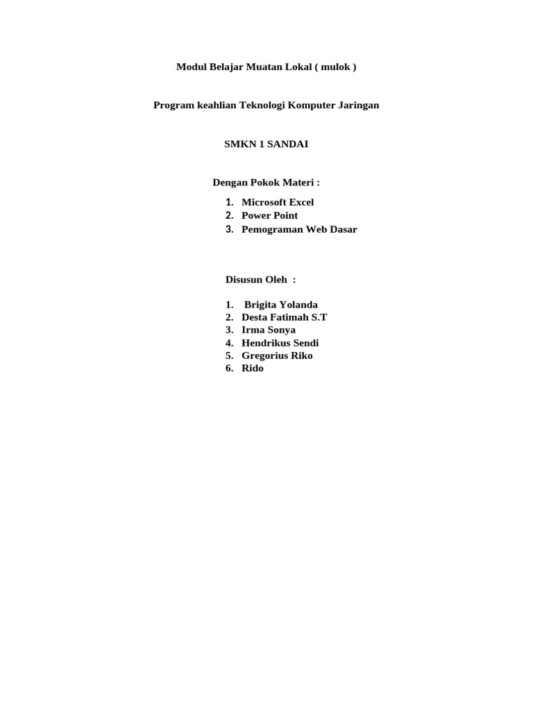 Modul Belajar Muatan Loka 2 | PDF