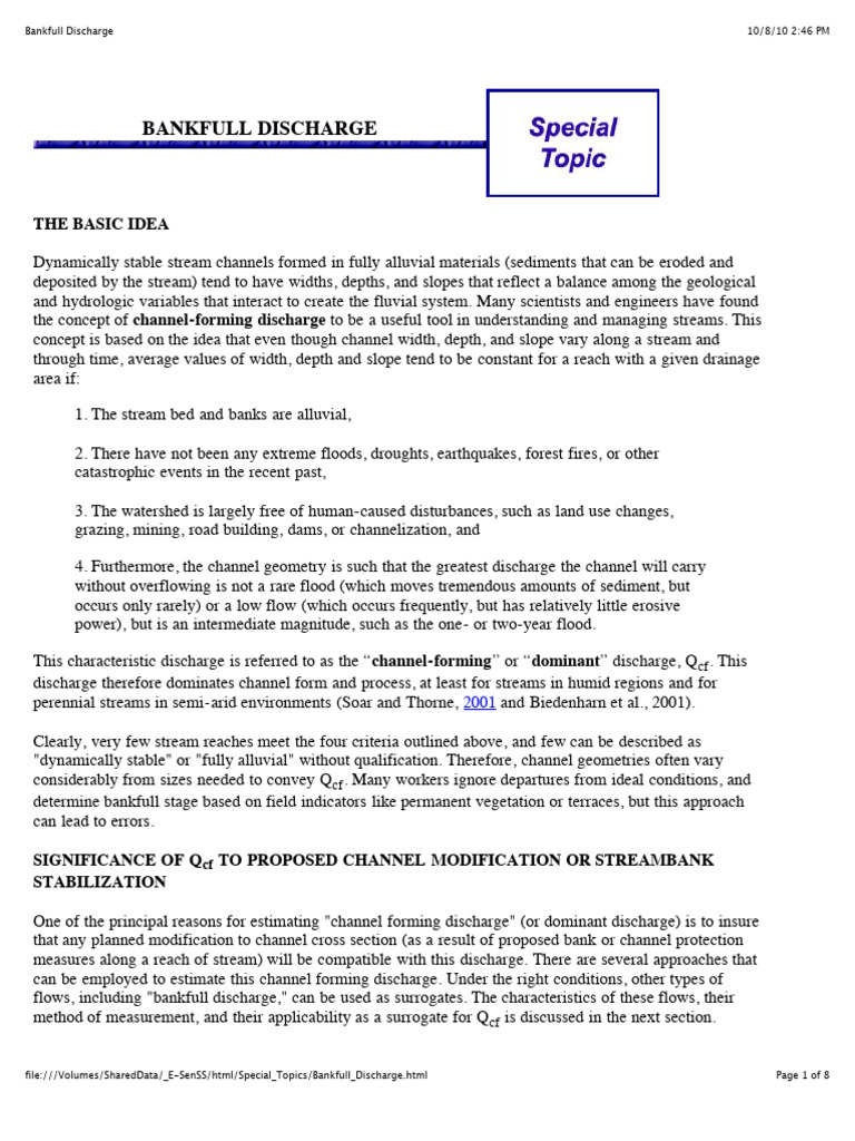 5 1 3-Bankfull-Discharge | PDF | Discharge (Hydrology) | Flood