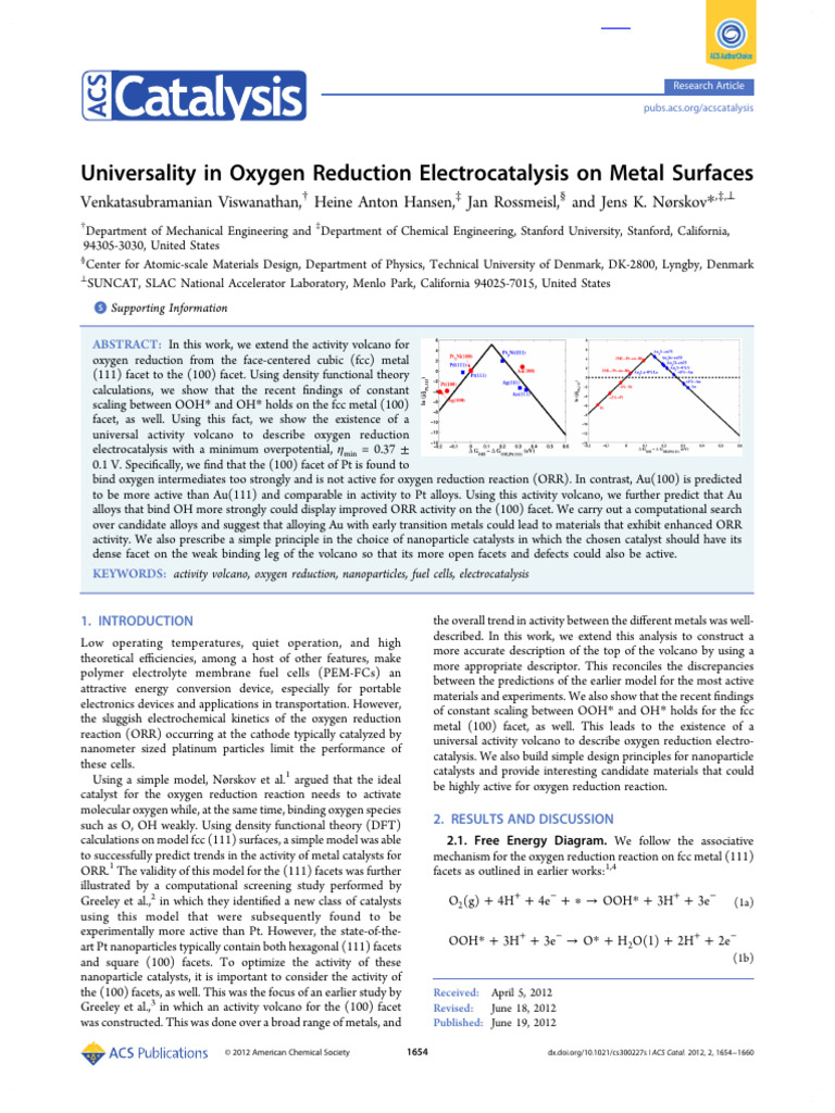 Viswanathan Et Al 2012 Universality in Oxygen Reduction ...