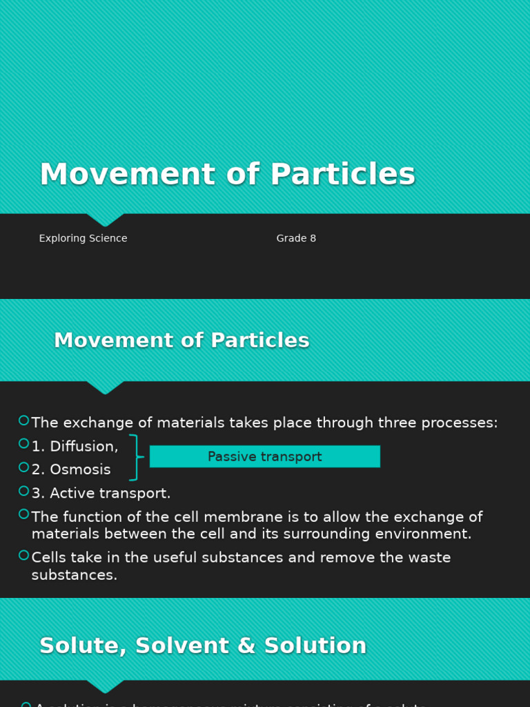 Movement of Particles | PDF | Osmosis | Cell Biology