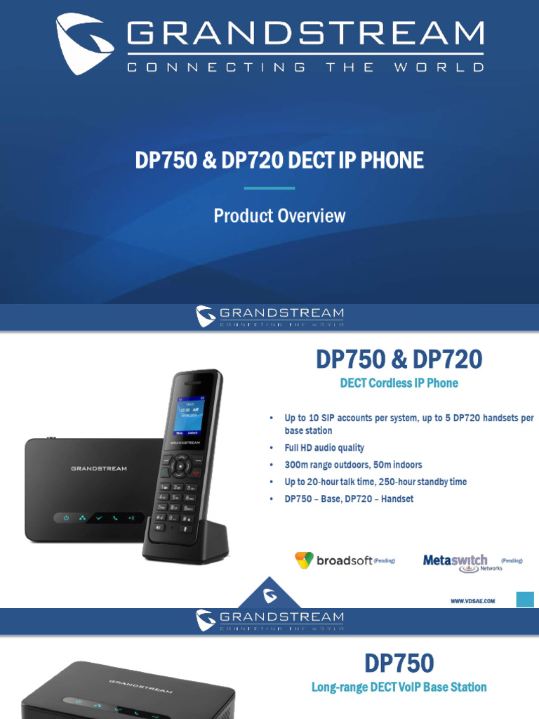 Grandstream DP720 DP750 Datasheet Oman | PDF | Telephone | Session Initiation Protocol