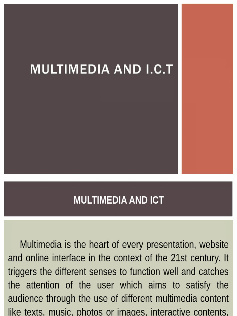 Multimedia and ICT LESSON 1 | PDF
