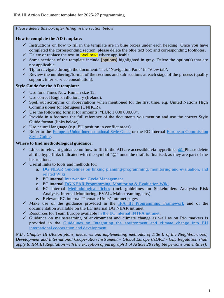 Good Governance DRAFT IPA III AD For 2025-27 | PDF | European Union ...