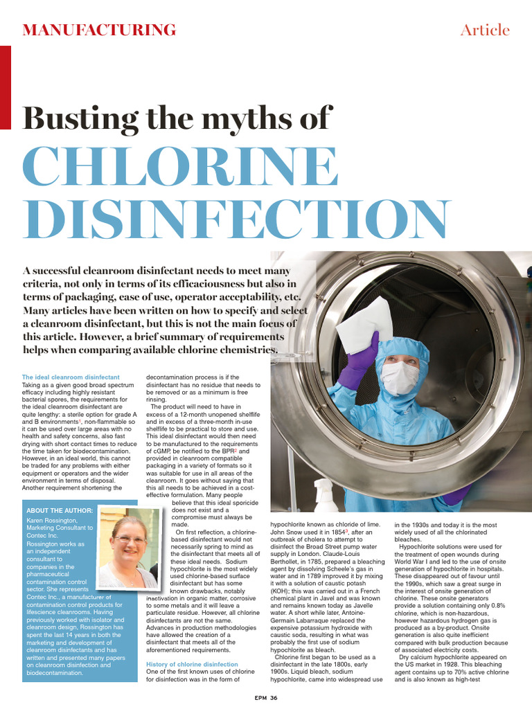 Chlorine Disinfection | PDF | Chlorine | Disinfectant