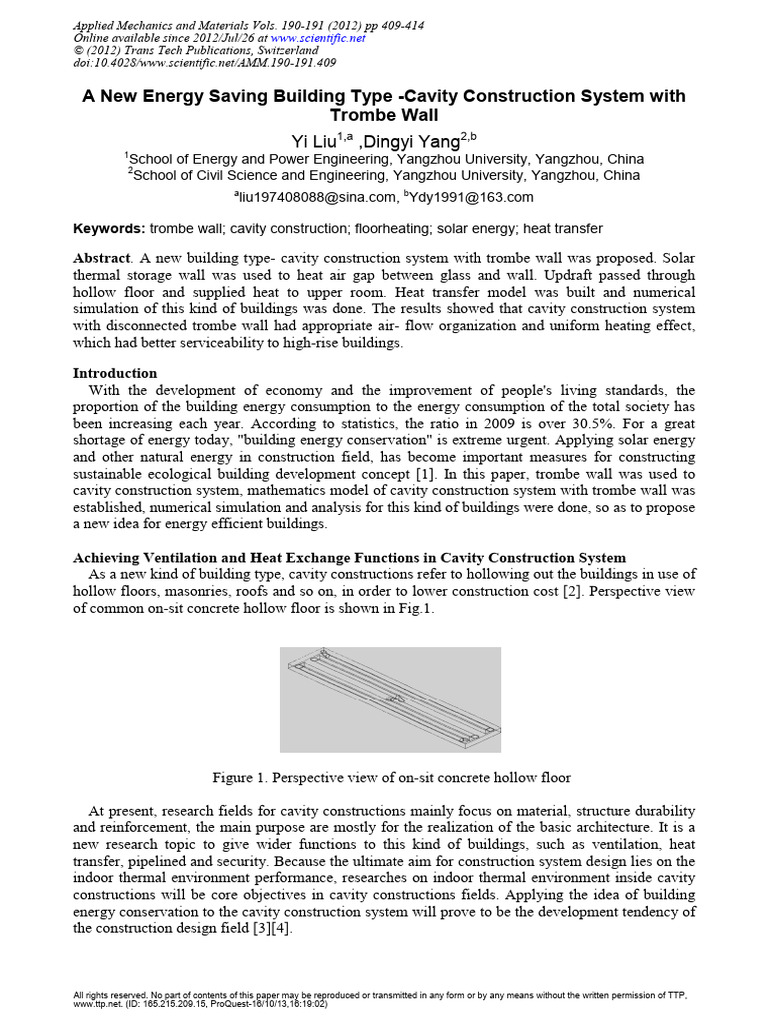 A New Energy Saving Building Type - Cavity Construction System With ...