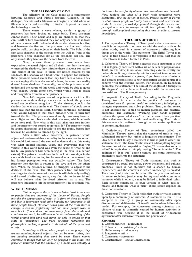 Understanding Plato's Allegory of the Cave | PDF | Truth | Epistemology