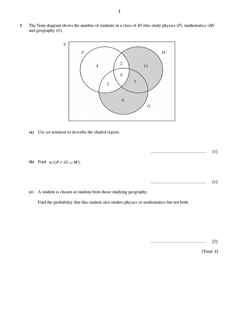 Venn Diagram and Probability | PDF | Numbers | Mathematics