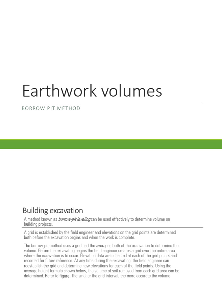 Borrow Pit Method for Volume Calculation | PDF | Density | Porosity