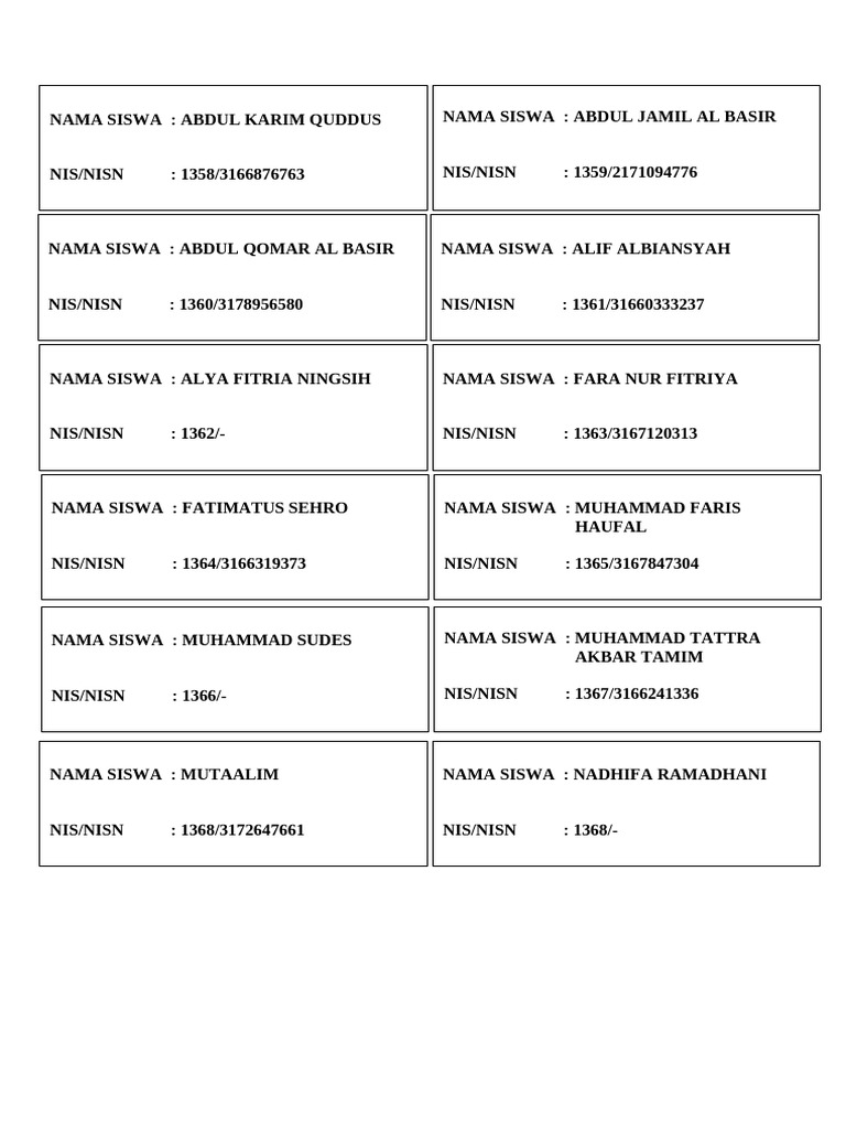 Nama Sampul Rapot Kelas 1 (2023-2024) | PDF