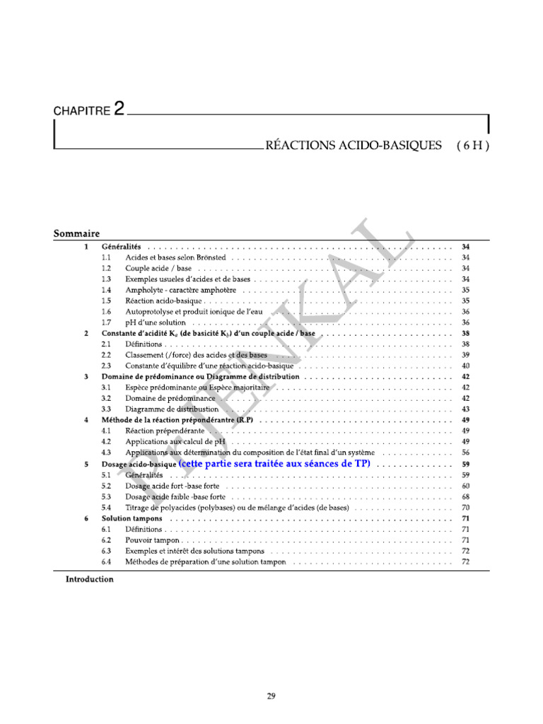 Chapitre N°2 - Réactions Acido-Basique - Agrégation Et CPGE - MPSI, PCSI Et TSI - PR Agrégé ...