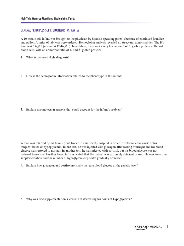 Biochemistry High Yield Q&A | PDF | Hypoglycemia | Vitamin D