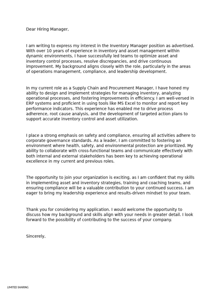 Cover Letter-Inv | PDF
