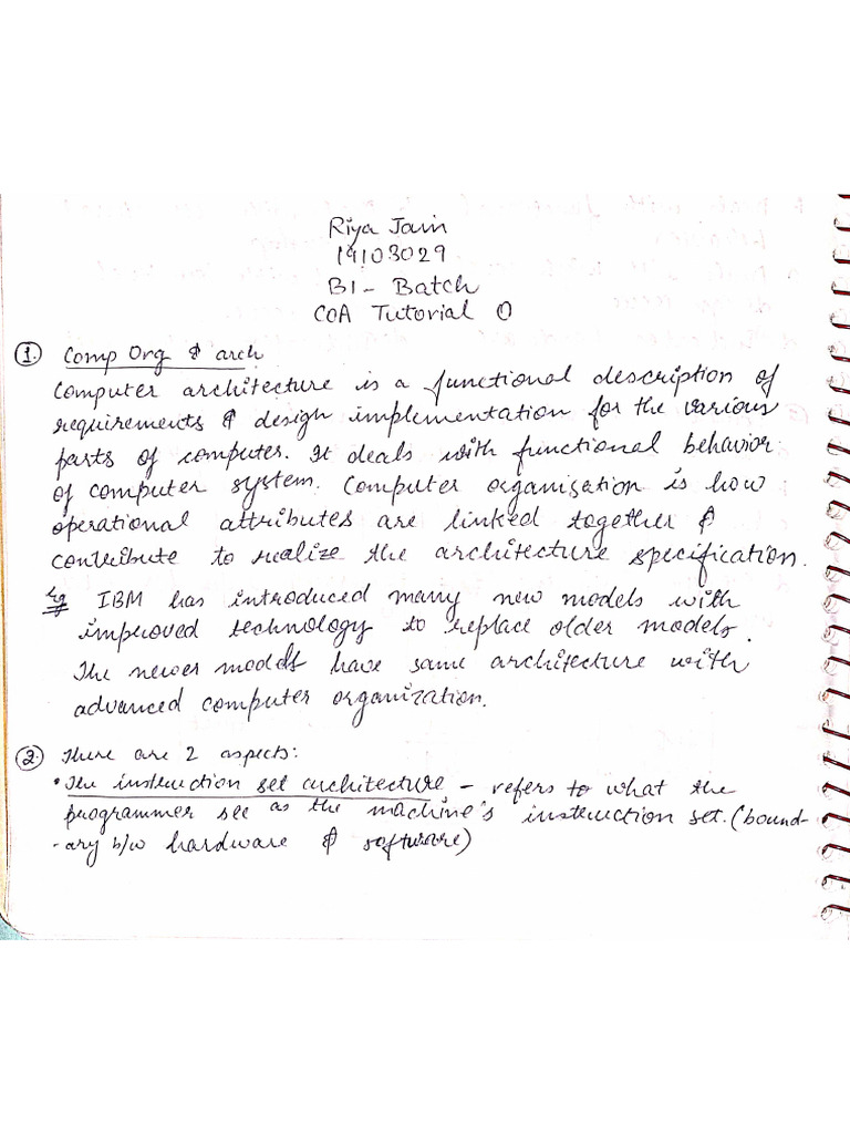 COA Tute 1 Sol | PDF