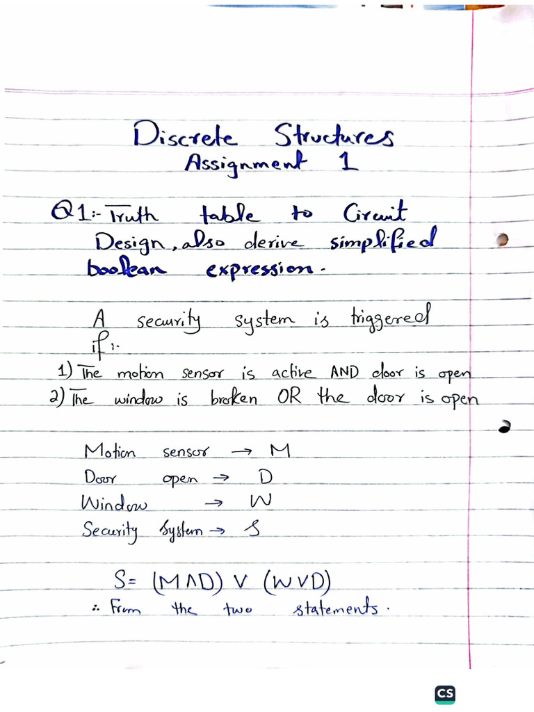 Discrete Assignment 1 | PDF