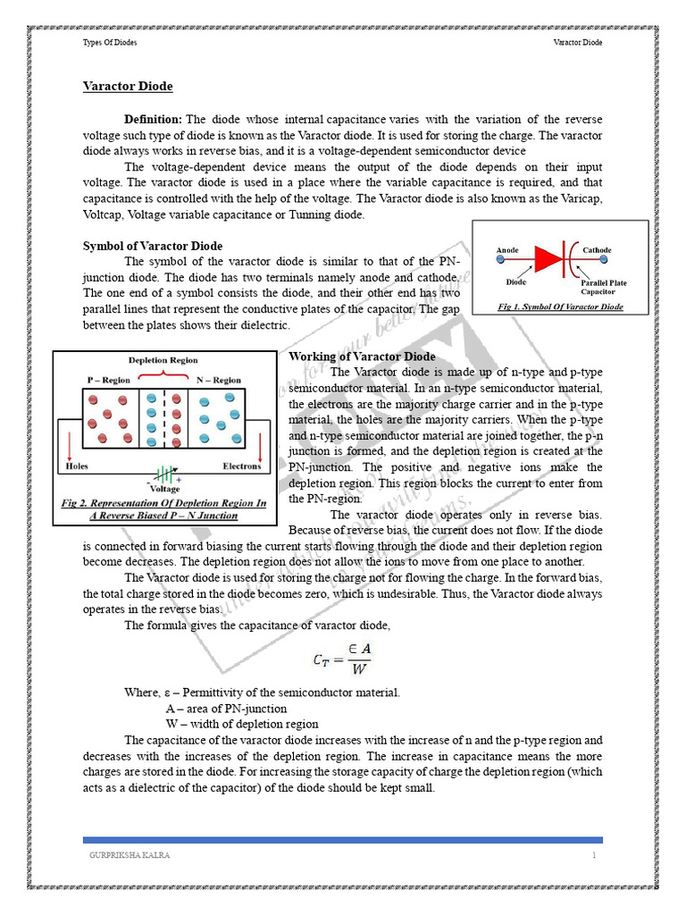 Varactor Diode | PDF | P–N Junction | Diode