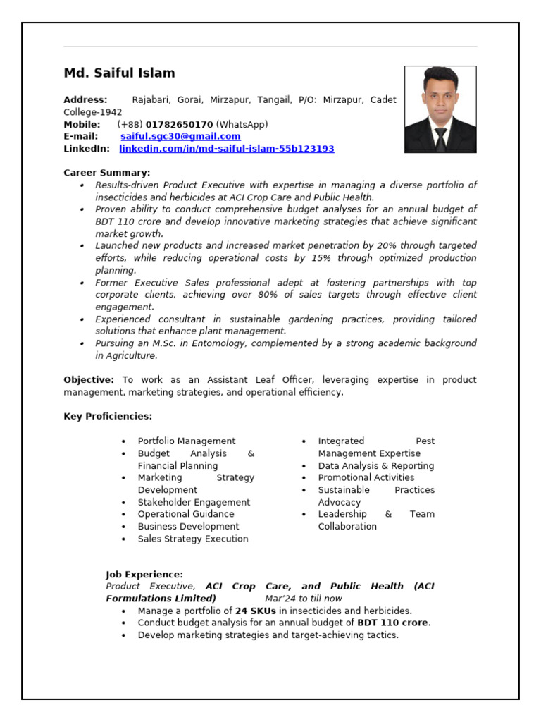 Md. Saiful Islam Revised | PDF | Agriculture