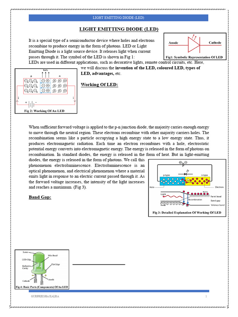 LIGHT EMITTING DIODE | PDF | Light Emitting Diode | P–N Junction