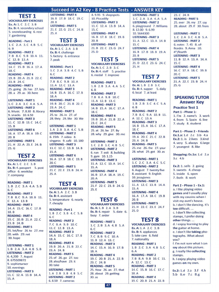 Succeed in A2 Key Guide Trang 48 49 | PDF