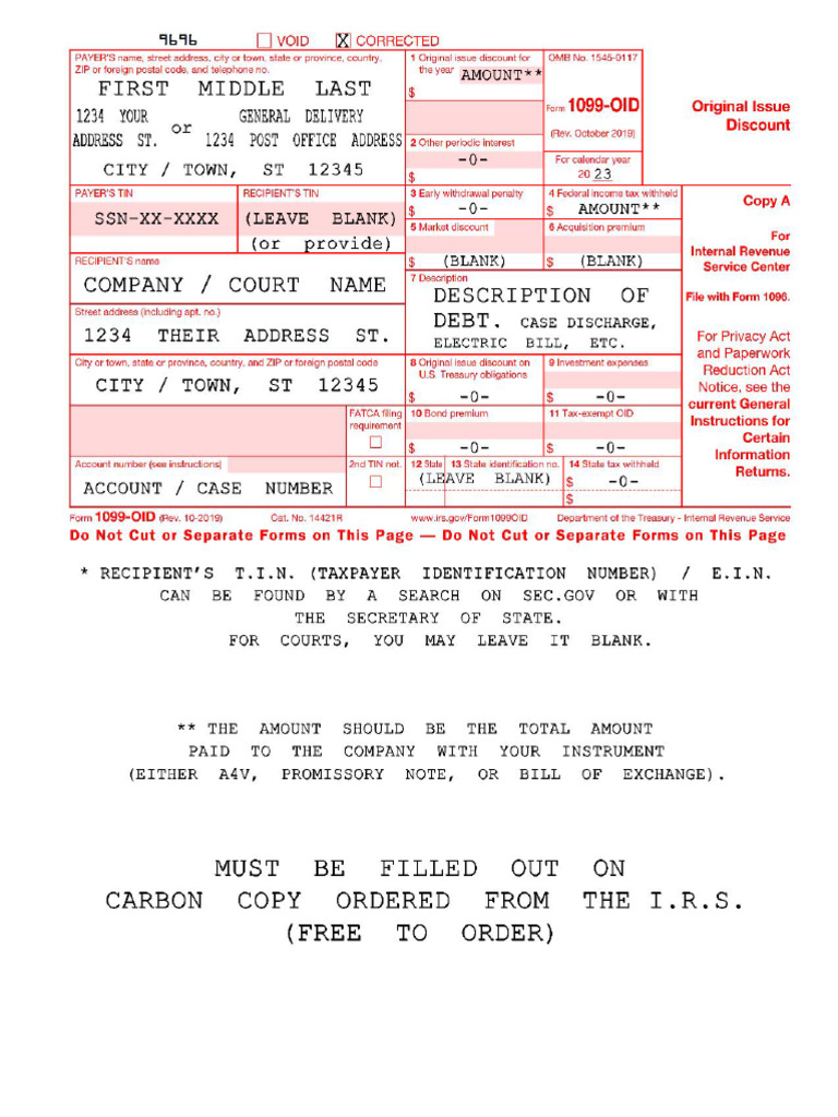 1099 Oid Template | PDF