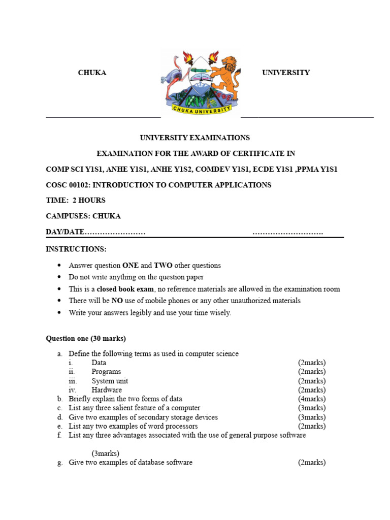 COSC 00102 Exam | PDF | Software | Computer Virus COSC 00102 Exam | PDF | Software | Computer Virus
