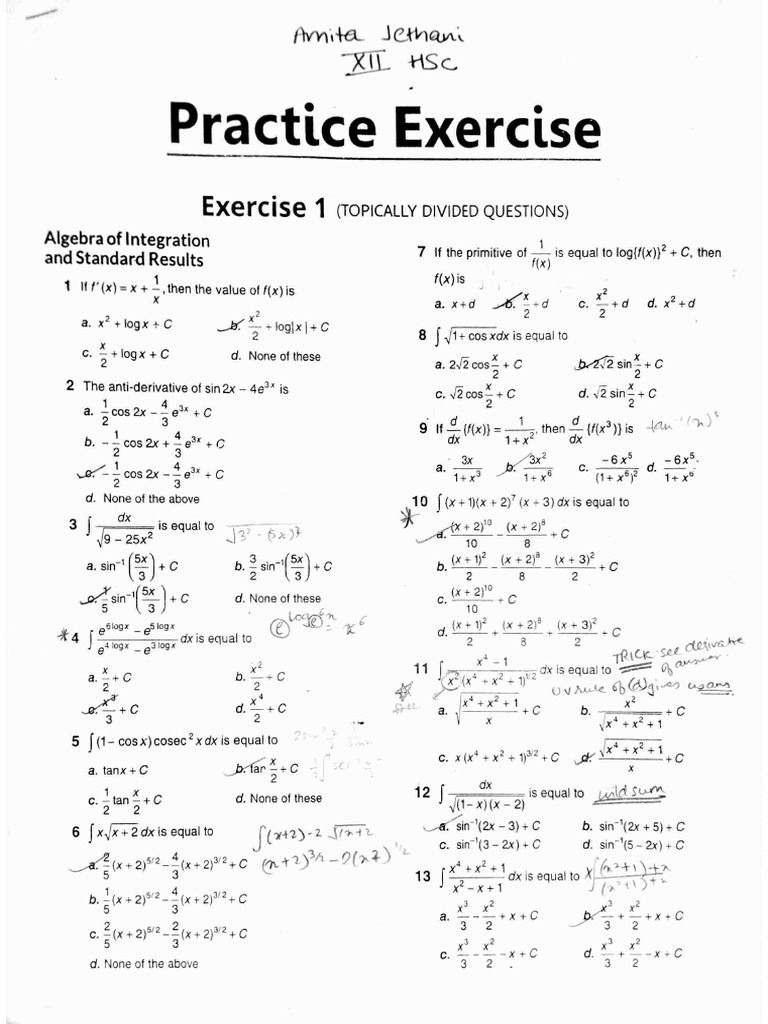 Integration Mhcet | PDF