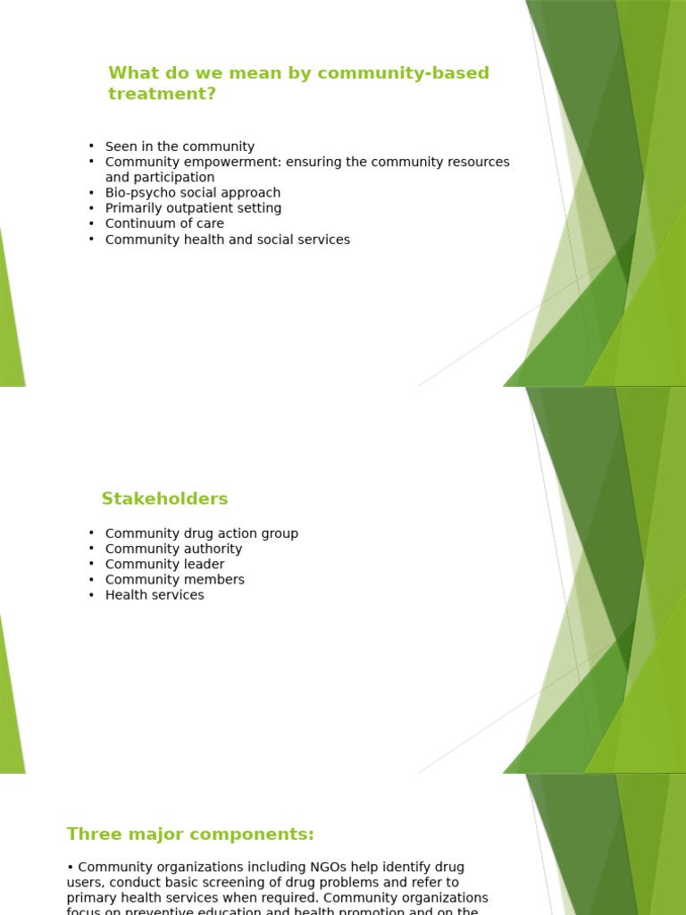 Community Based Treatment | PDF | Substance Abuse | Substance Dependence