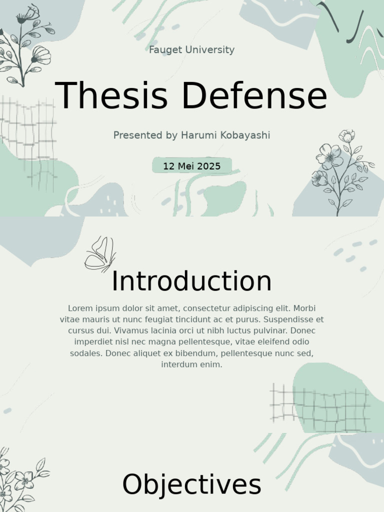 Blue Green Pastel Aesthetic Abstract Thesis Defense Presentation | PDF | Wellness